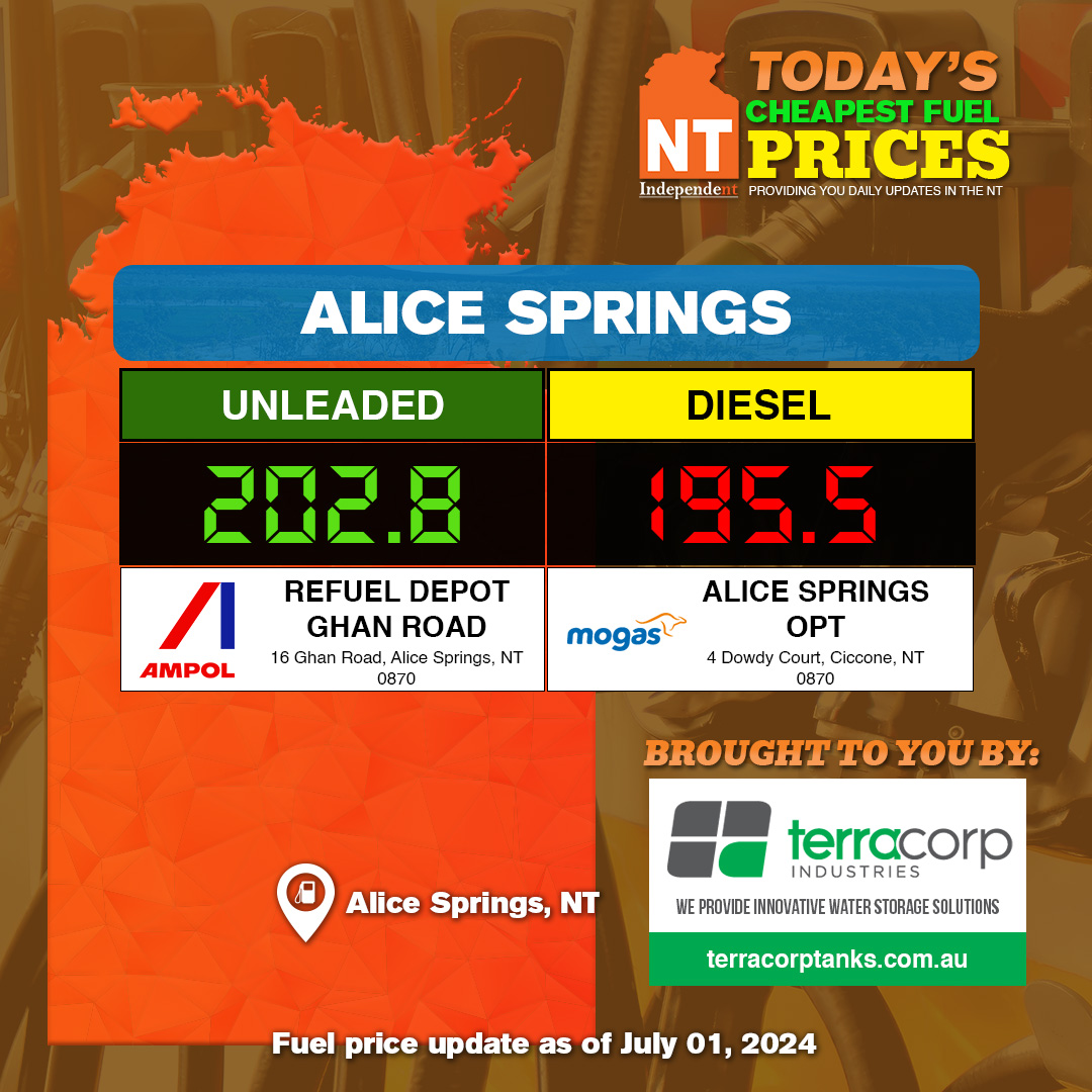NT Independent Cheapest Fuel Prices - July 01